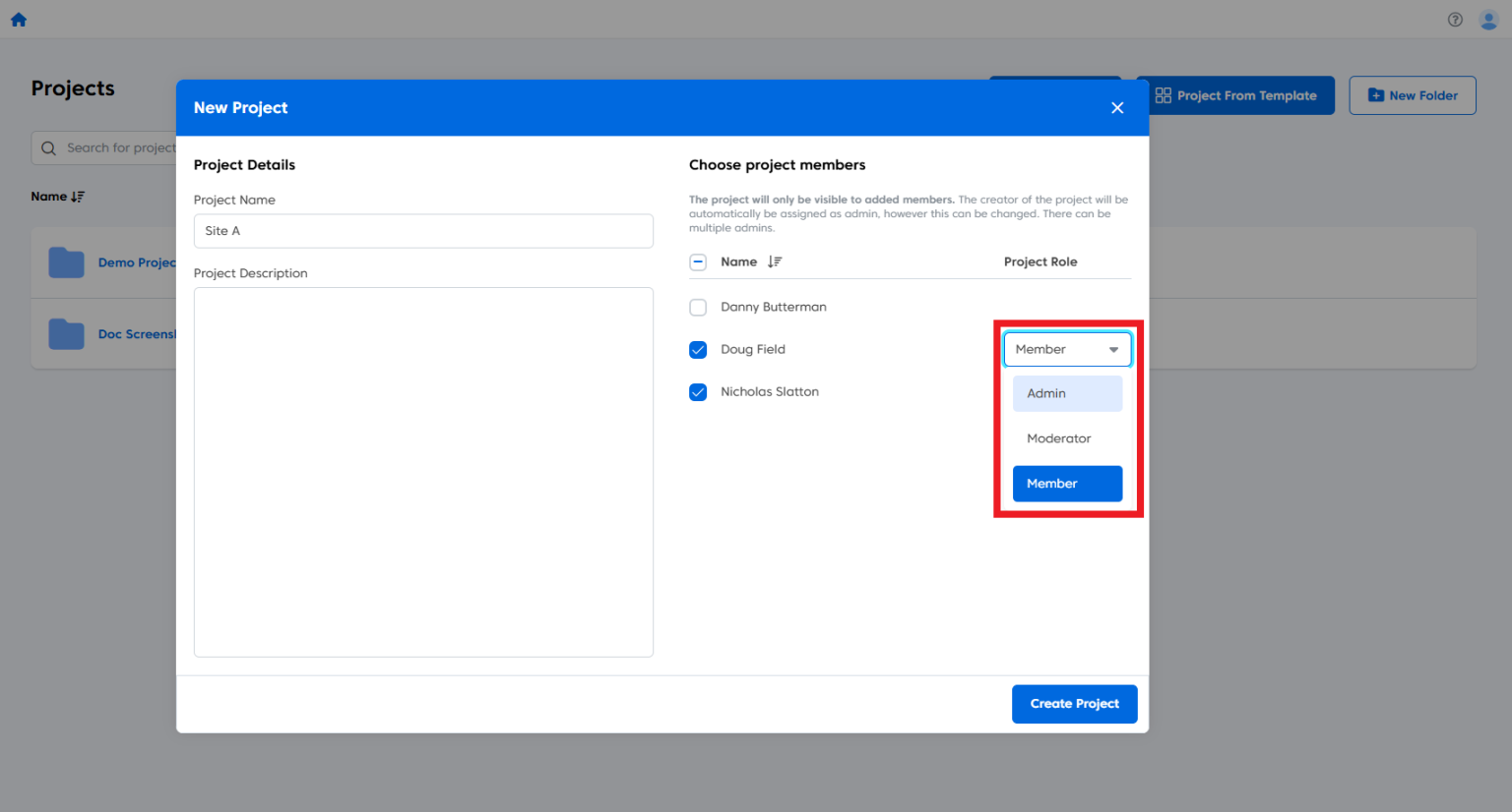 Organising your Projects in the Coreo Admin Area - Knowledgebase
